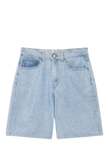 Casablanca Crystal Embellished Denim Shorts - Blue