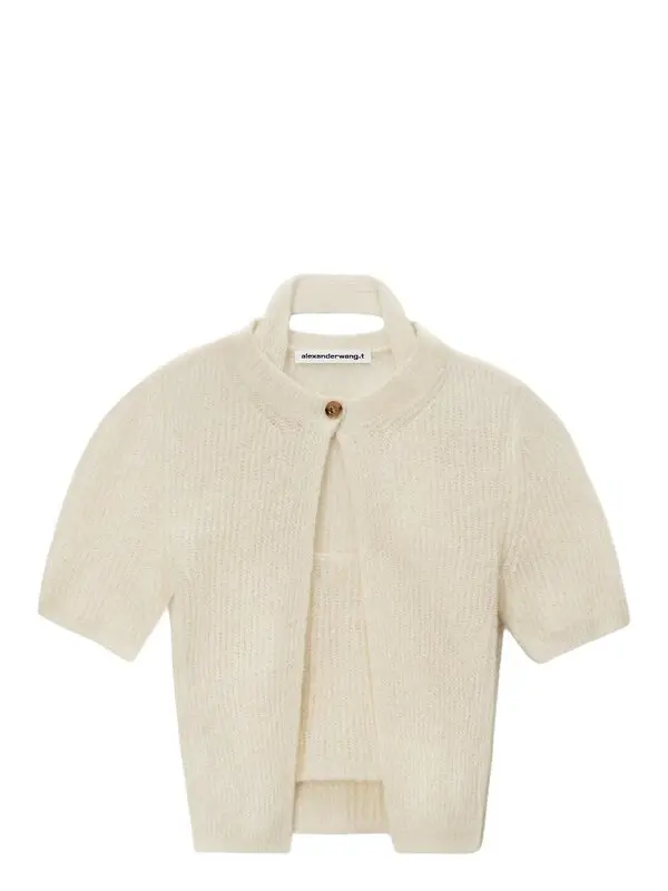 Alexander Wang Twinset Hybrid Halter Cardigan - Nude