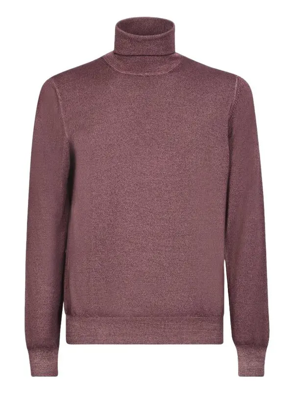 LARDINI High Neck Knitted Jumper - Red