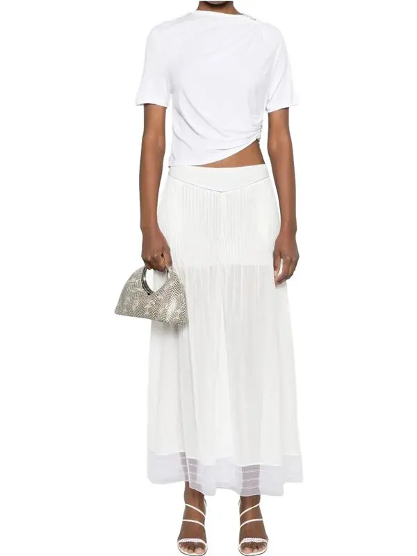 Christopher Esber Asymmetric Neckline Cropped Top With Gathered Detailing - White