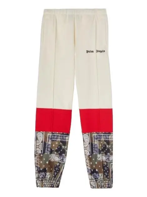 Palm Angels Color-block Logo-print Track Pants - White