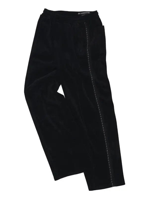 Andersson Bell Velvet Trousers With Chain Detail - Black