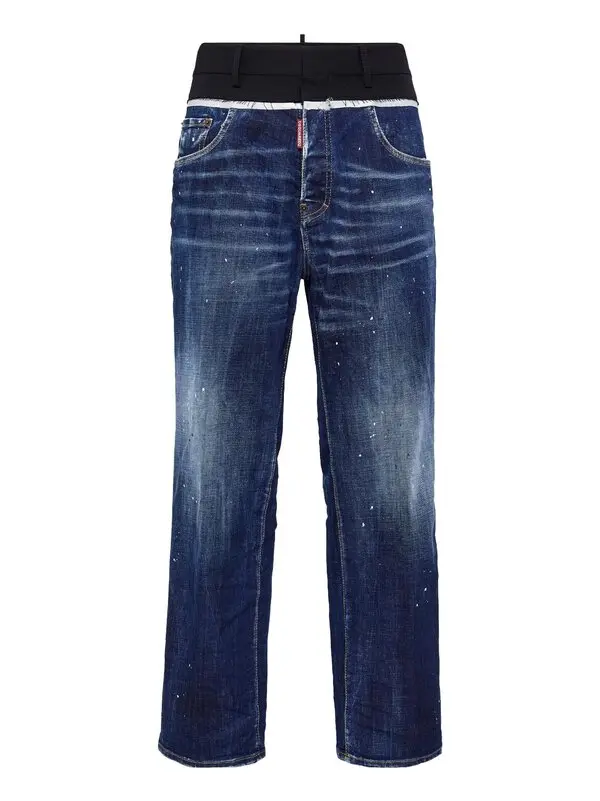 Dsquared2 Mid-rise Panelled Straight-leg Jeans - Blue