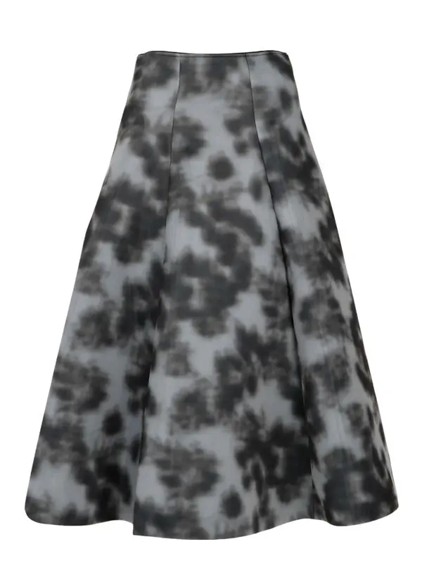 Philosophy Di Lorenzo Serafini Watercolor Print Midi Skirt - Black
