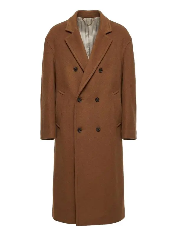 Gucci Double-breasted Long-sleeved Coat - Brown