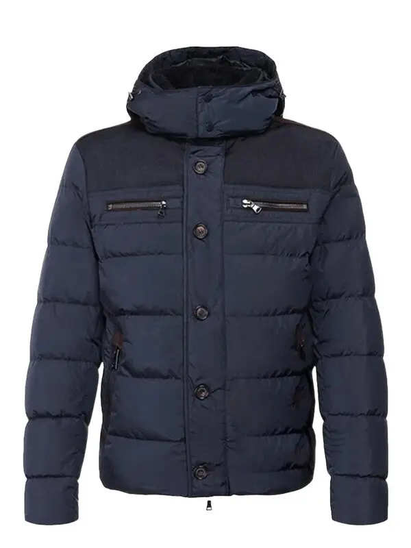PAUL  SHARK Paul & Shark Long-sleeved Hooded Quilted Down Jacket - Blue