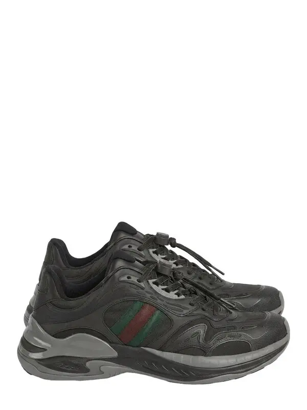 Gucci 2.0 Sneakers With Padded Web Eva Rubber Sole - Black