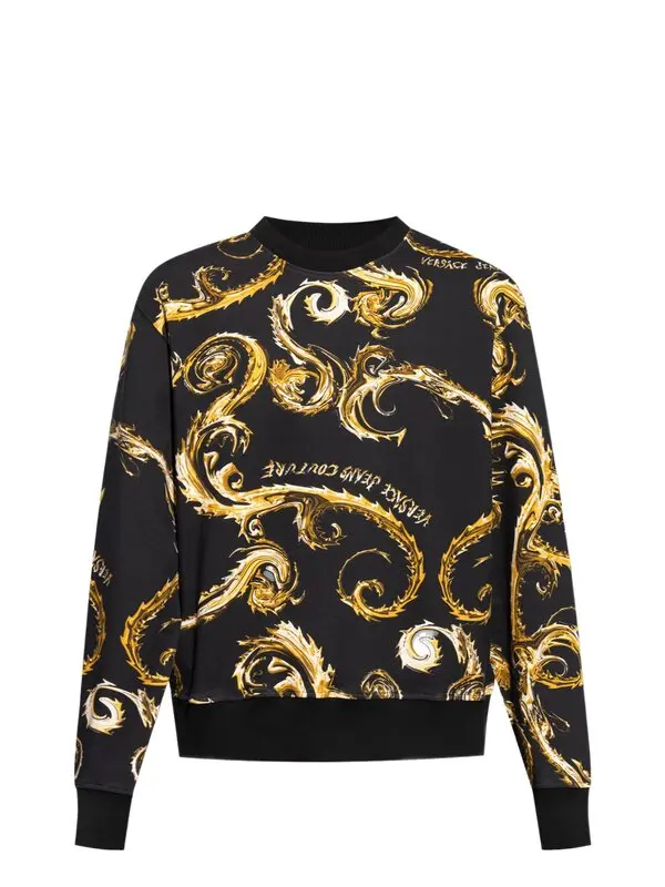Versace All-over Baroque Sweatshirt - Black