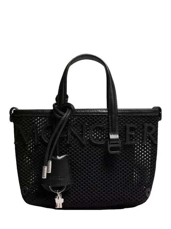 Moncler Mesh Leather Tote Bag - Black