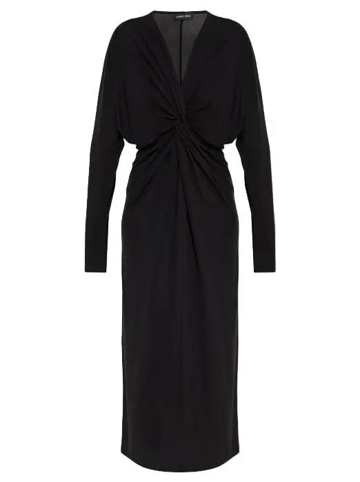 ANINE BING Mathilde Long-sleeve Midi Dress - Black