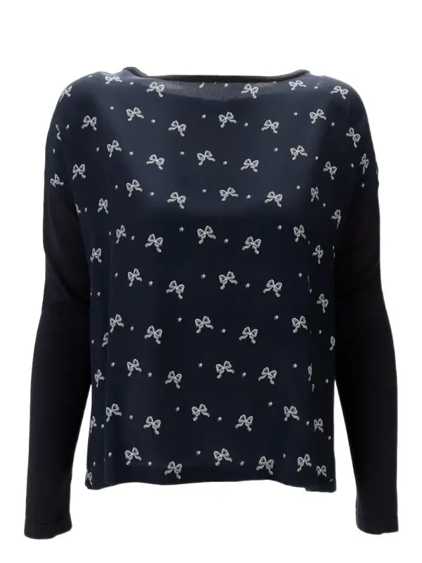 Max Mara Long-sleeved Pullover With Round Neck - Blue