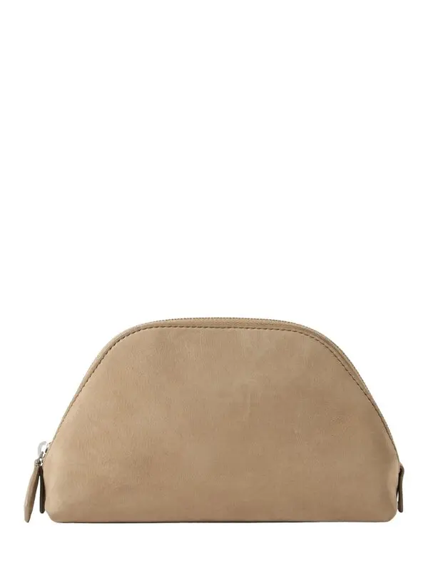 THE ROW Devon Mini Clutch In Suede - Sand-colored