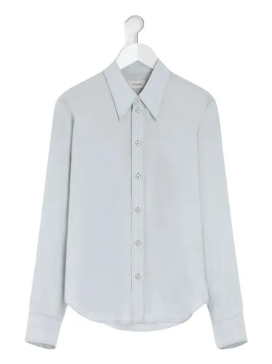 LEMAIRE Long Sleeve Button-down Shirt With Pointed Collar - Mist