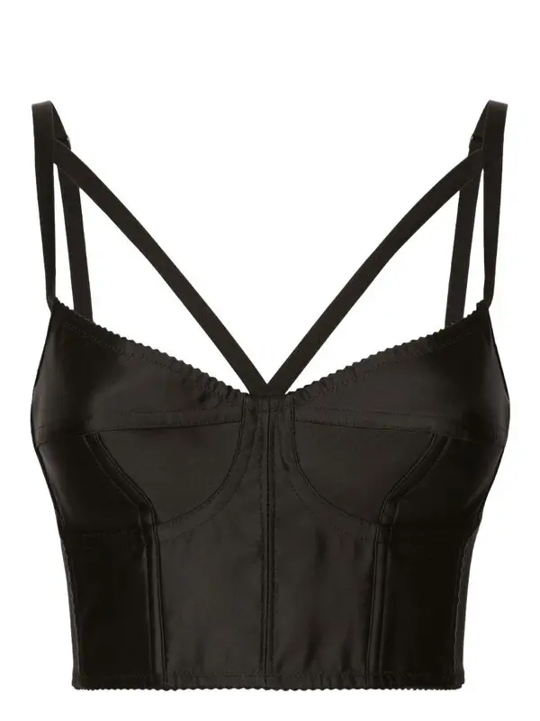 Dolce & Gabbana Bustier Top With Adjustable Straps - Black