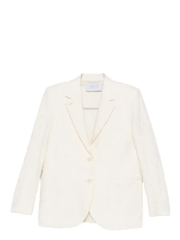 Harris Wharf London Textured Single-breasted Blazer - White