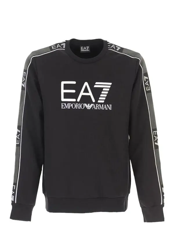 EA7 Printed Logo Pullover Sweater - Black