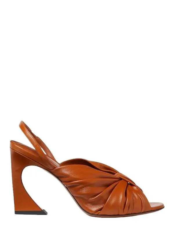 Fendi Arco Gathered Slingback Sandals - Oranges