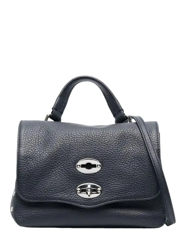 ZANELLATO Postina Baby Leather Tote Bag With Turn Lock And Stud Embellishments - Black