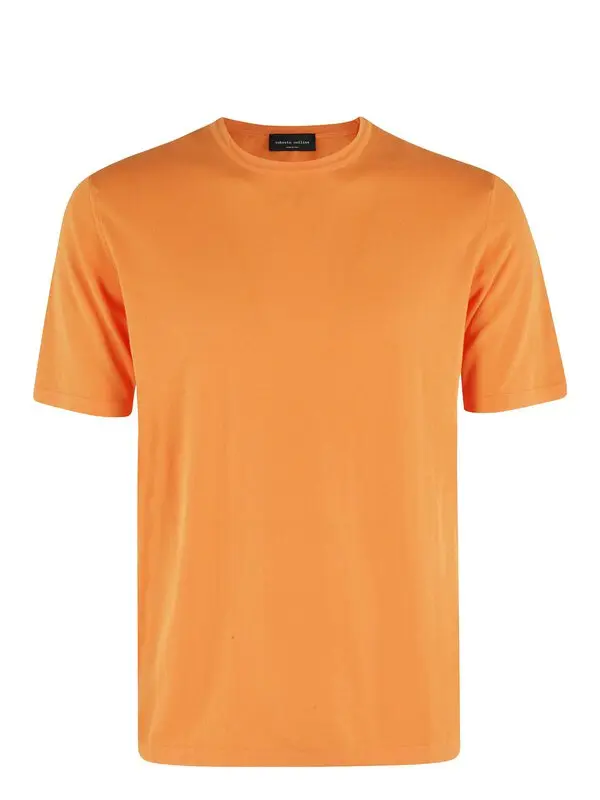 ROBERTO COLLINA Round Neck Short Sleeve T-shirt - Orange