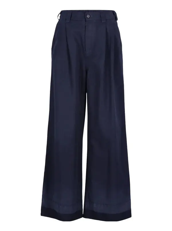 MAISON MARGIELA Wide-leg Pleated Trousers - Black