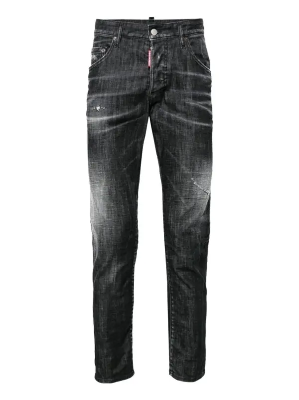 Dsquared2 Skater Distressed Straight-leg Jeans - Black