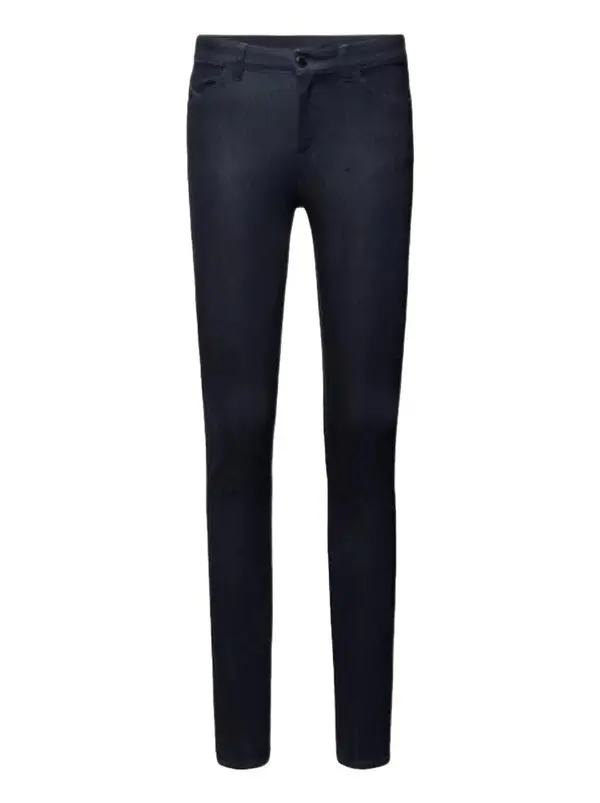 Emporio Armani High-waisted Slim-cut Trousers - Black