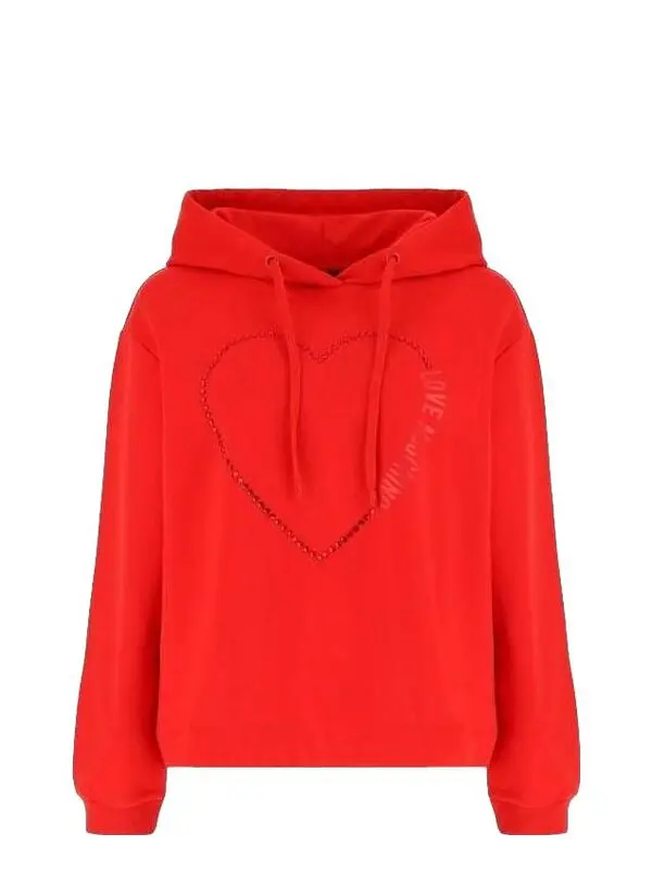 Moschino Heart Embellished Hoodie - Red