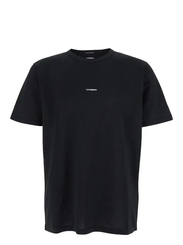 C.P. COMPANY Gasato Short Sleeved Logo Jersey T-shirt - Black