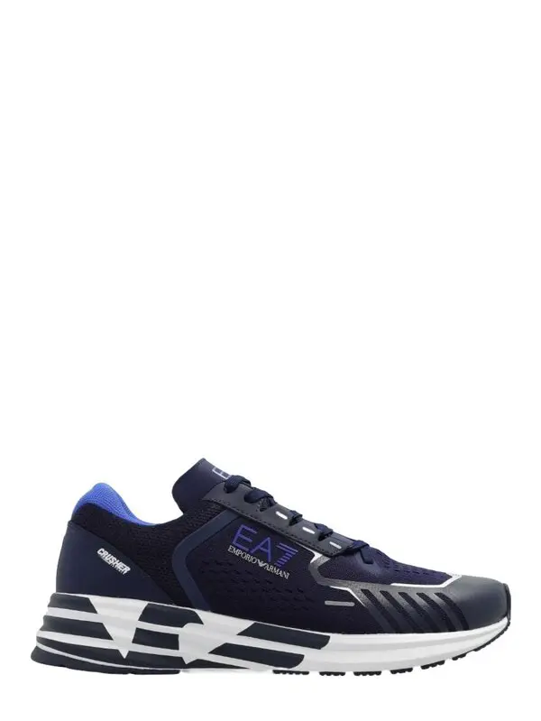 EA7 Logo-print Mesh-panelling Sneakers - Black
