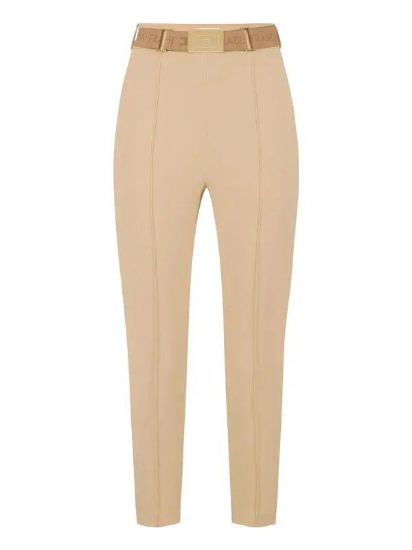 Elisabetta Franchi Belted Pleated Trousers - Camel