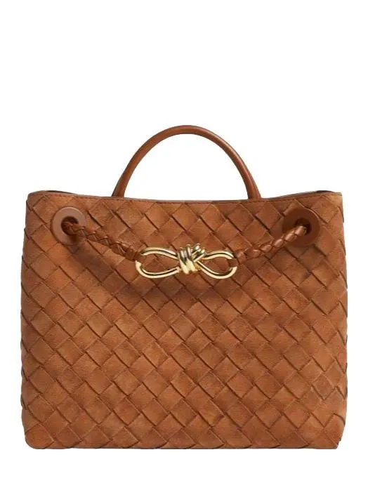 Bottega Veneta Andiamo Small Top Handle Bag - Amber