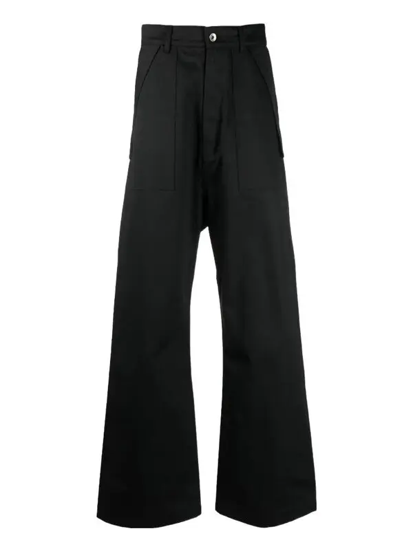 Rick Owens Straight-leg Organic Cotton Trousers - Black