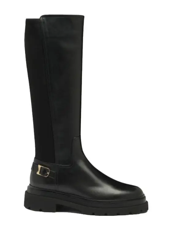 Santoni Panelled Knee-high Boots - Black