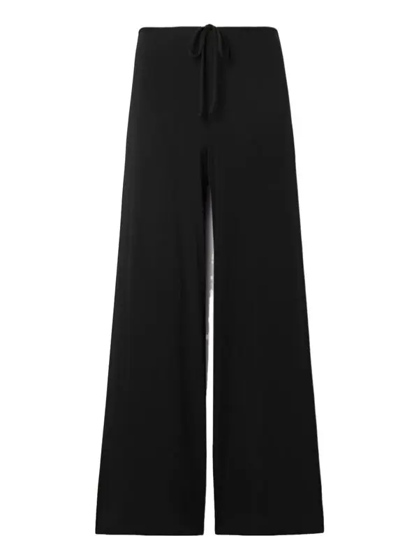 NILI LOTAN High-waisted Drawstring Wide-leg Pants - Black
