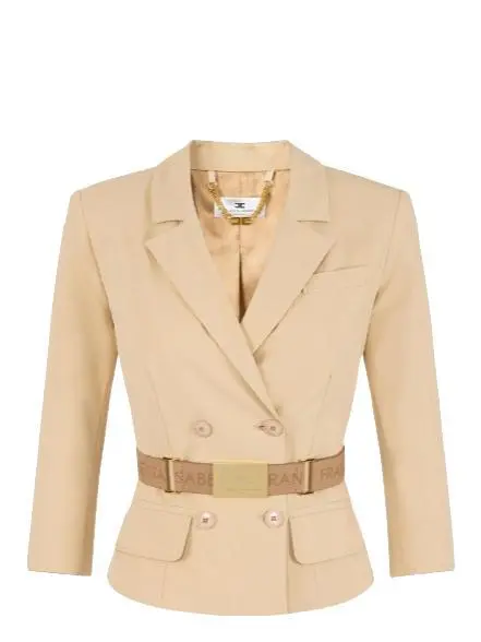 Elisabetta Franchi Technical Bi-elastic Jacket - Camel