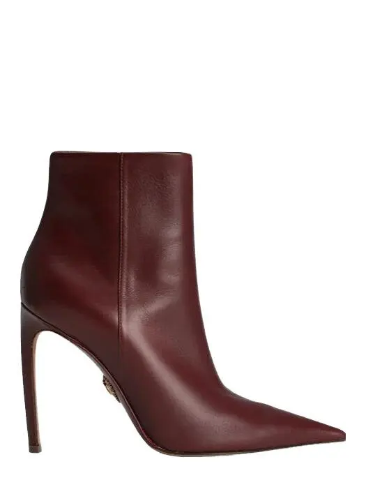 Dolce & Gabbana Pointed Toe Ankle Boots With Side Zipper - Bordeaux Red