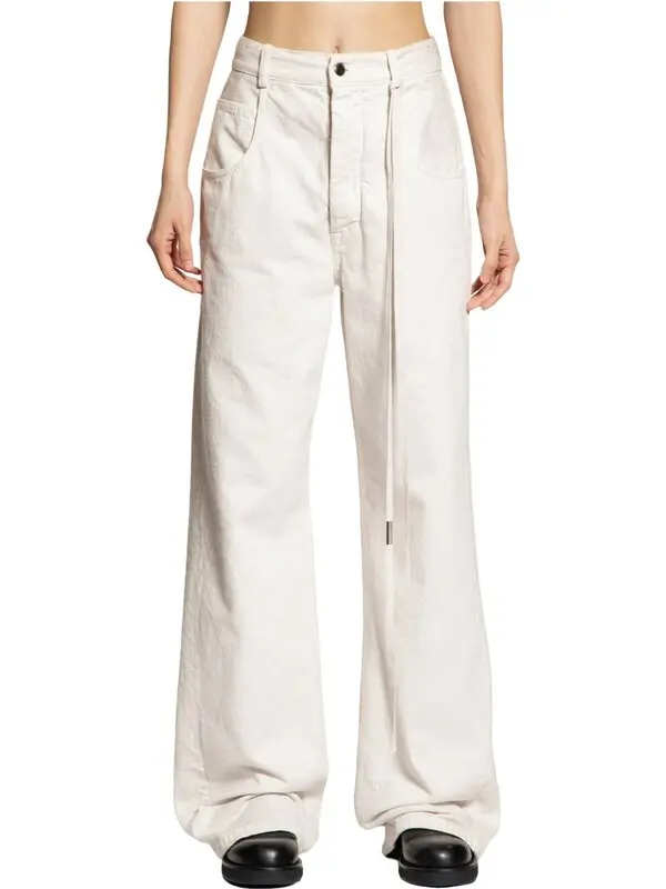 ANN DEMEULEMEESTER Belted Wide-leg Jeans - Ivory White