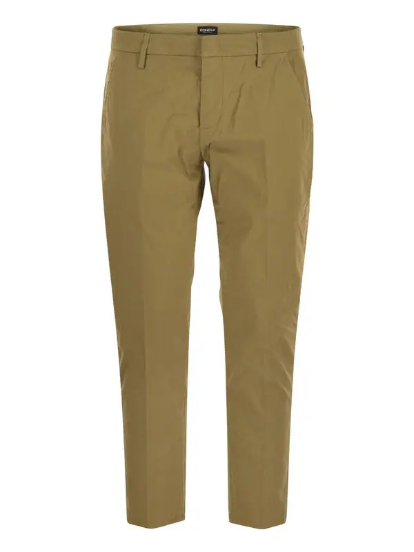 DONDUP Slim Fit Ankle Length Tailored Trousers - Green
