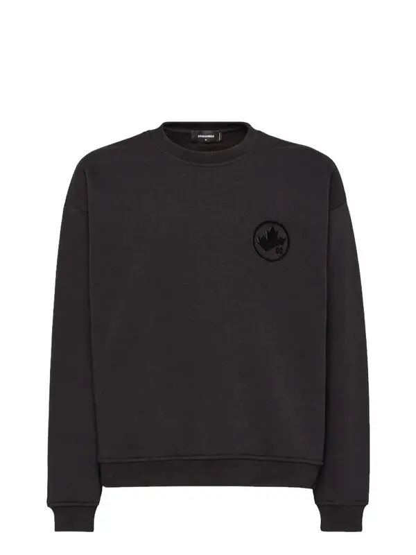 Dsquared2 Crewneck Sweatshirt With Logo Patch - Black