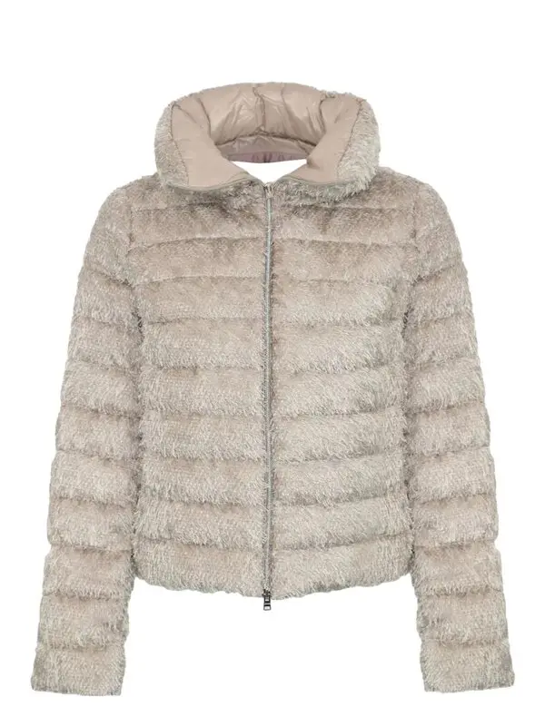 Herno Quilted Zipped Jacket - Nude