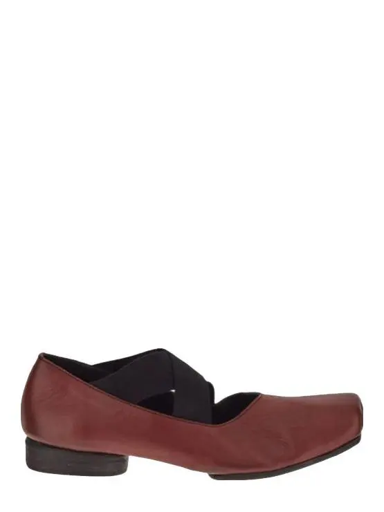 UMA WANG Square-toe Ballet Flats With Crisscross Straps - Red
