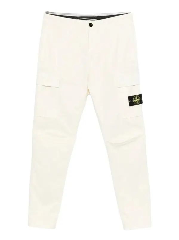 Stone Island Logo Patch Cargo Trousers - Light Beige