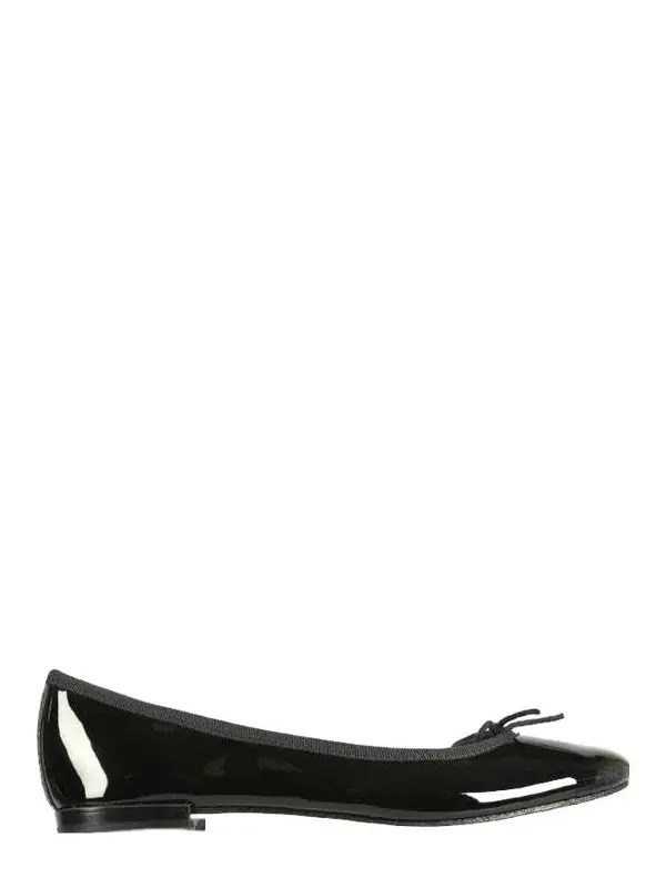Repetto Glossy Flat Ballerina With Bow Detailing - Black