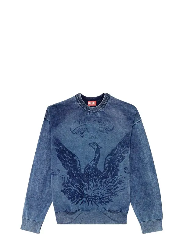 DIESEL® K-fenicol Oversized Phoenix Logo Sweatshirt - Blue