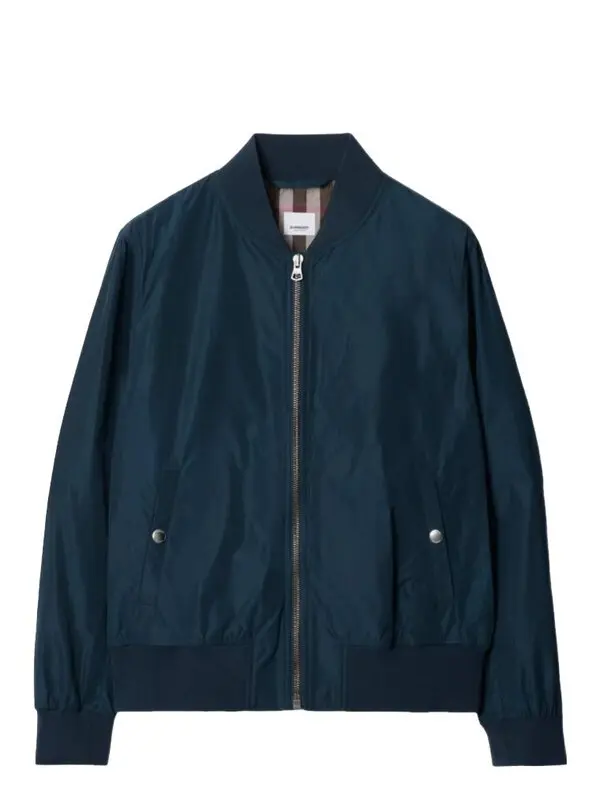 Burberry Bomber Jacket With Silicone Logo - Ink Blue