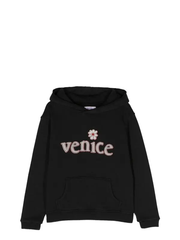 ERL Hooded Sweater With Front Pockets - Black