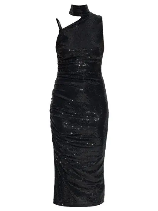 Versace Sequined High-neck Dress - Black