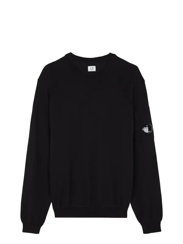 C.P. COMPANY Crewneck Sweatshirt With Lens Detail - Black