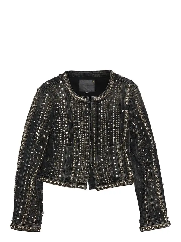 R13 Embellished Cropped Jacket - Black