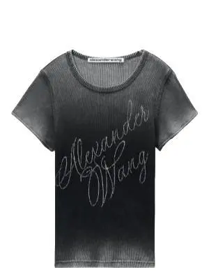Alexander Wang Crystal Logo Crewneck T-shirt - Off-white